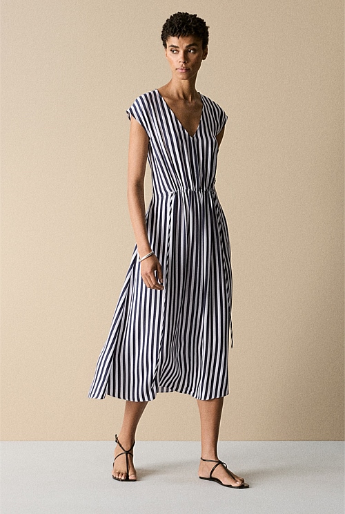 Night Sky Modal Stripe Dress - WOMEN Dresses | Trenery