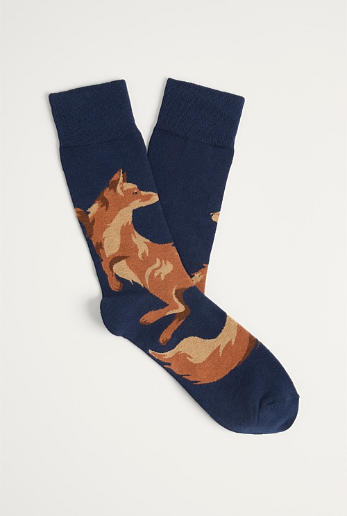 Navy Fox Sock - MEN Socks | Trenery