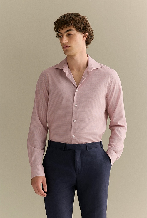 Rhubarb Tailored Fit Cotton Career Shirt - MEN Shirts | Trenery