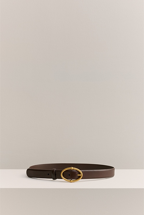 Chocolate Signature Link Belt - WOMEN Belts | Trenery