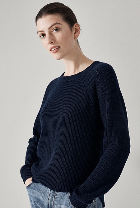 Night Sky Merino Wool Needle Deflection Knit - WOMEN Knitwear | Trenery