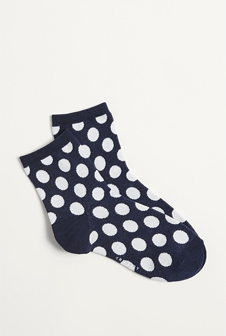 Night Sky Coin Spot Crew Sock - WOMEN Socks & Tights | Trenery