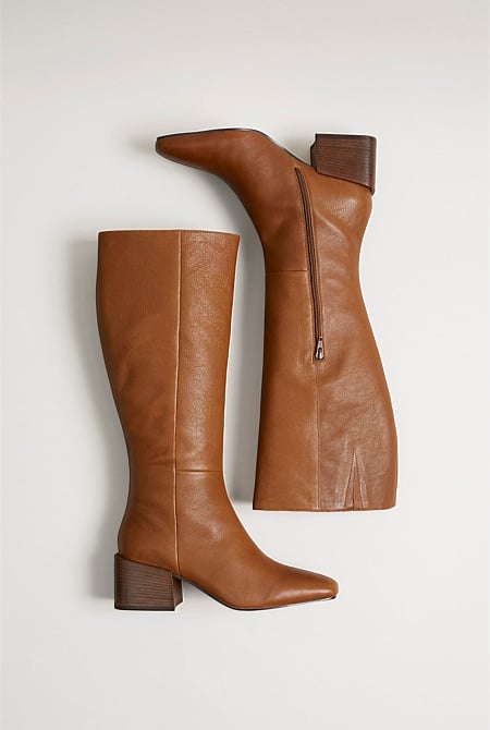Tan Pippa Tall Boot - WOMEN Shoes | Trenery