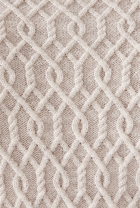 Oat Wool Twisted Cable Knit - WOMEN Knitwear | Trenery