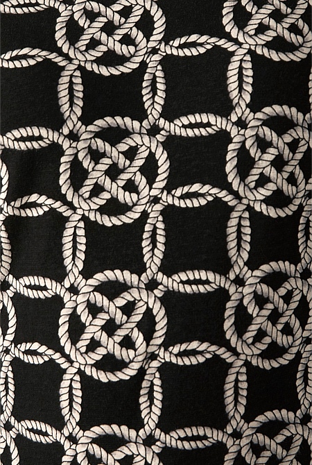 Black Rope Print Batwing T-Shirt - WOMEN T-Shirts & Tops | Trenery