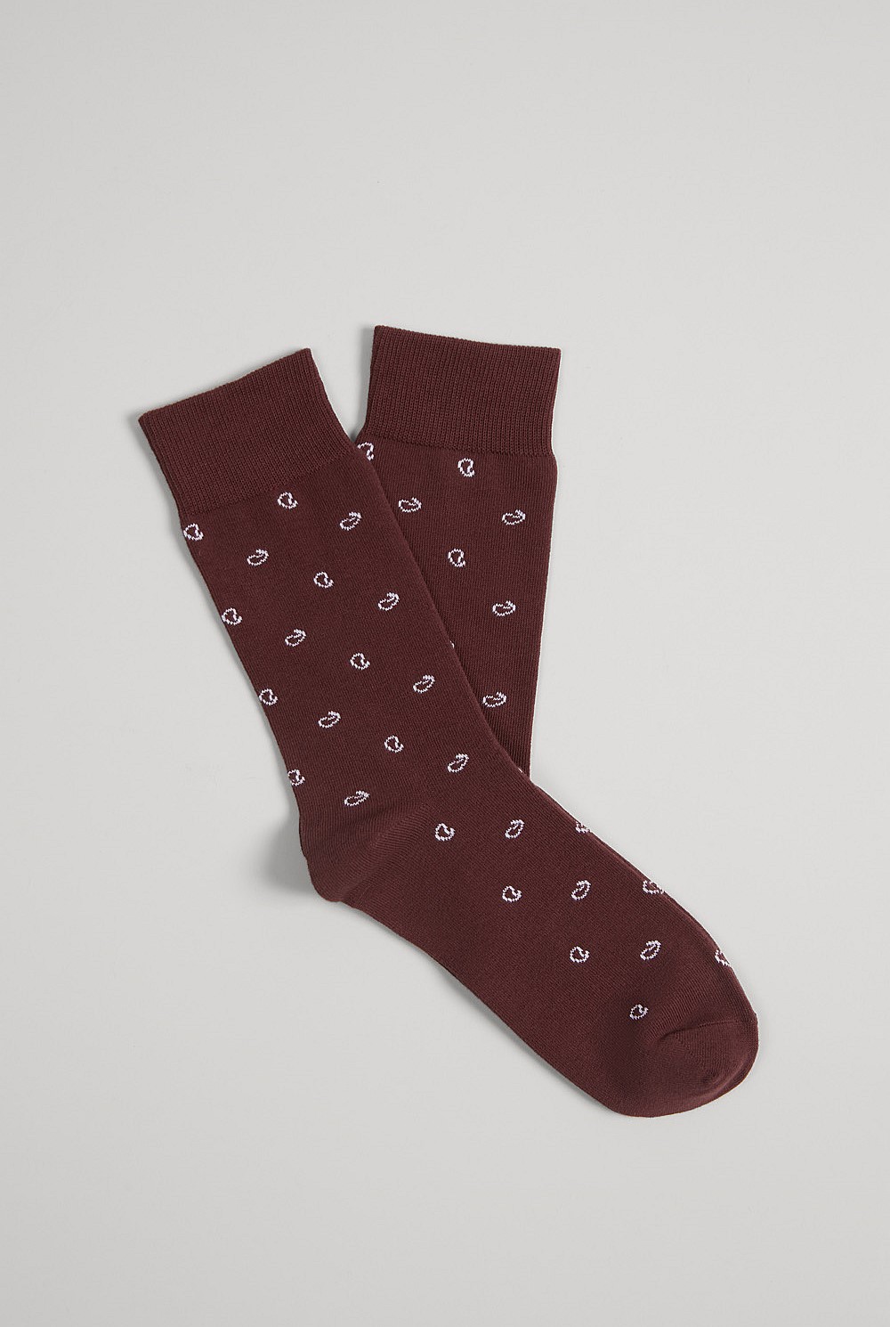 Burgundy Paisley Spot Sock - MEN Socks | Trenery