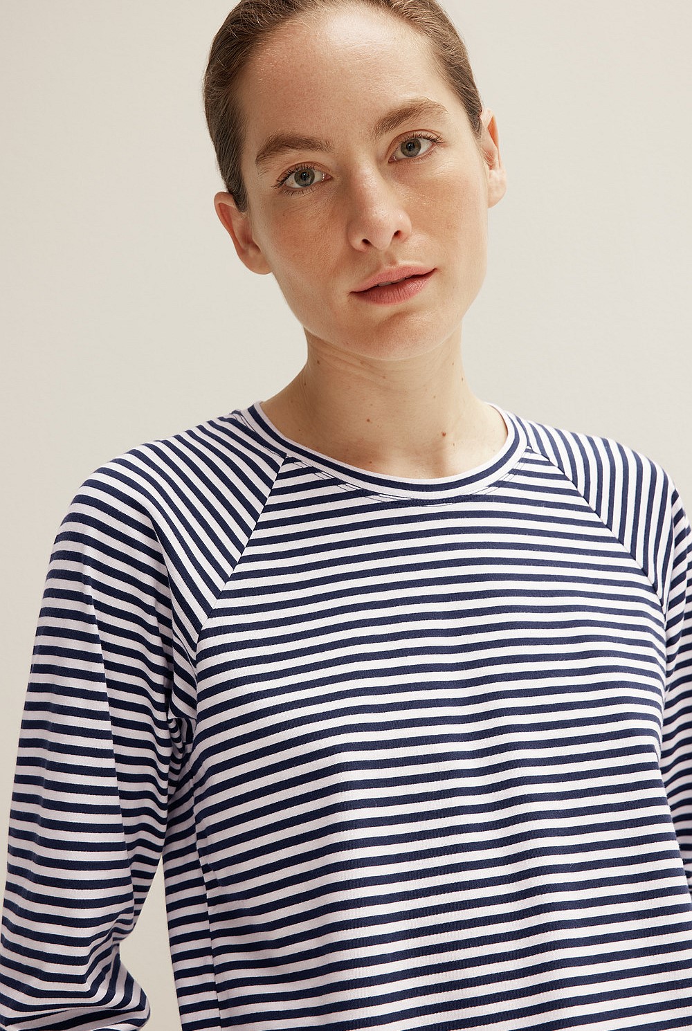 Night Sky Cotton Stripe Raglan Sleeve T-Shirt - WOMEN T-Shirts & Tops ...