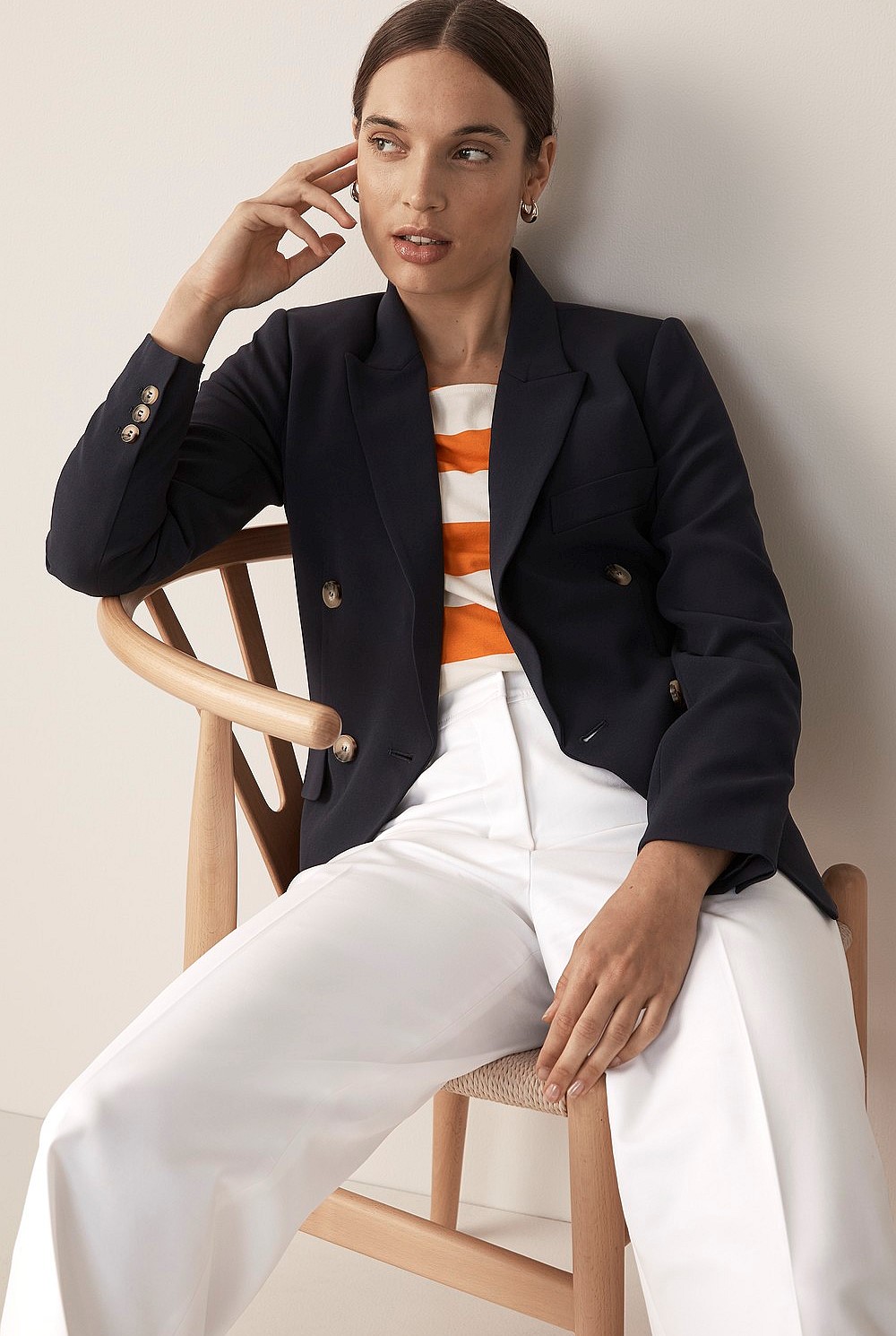 Night Sky Triacetate Double Breasted Blazer - WOMEN Jackets & Coats ...