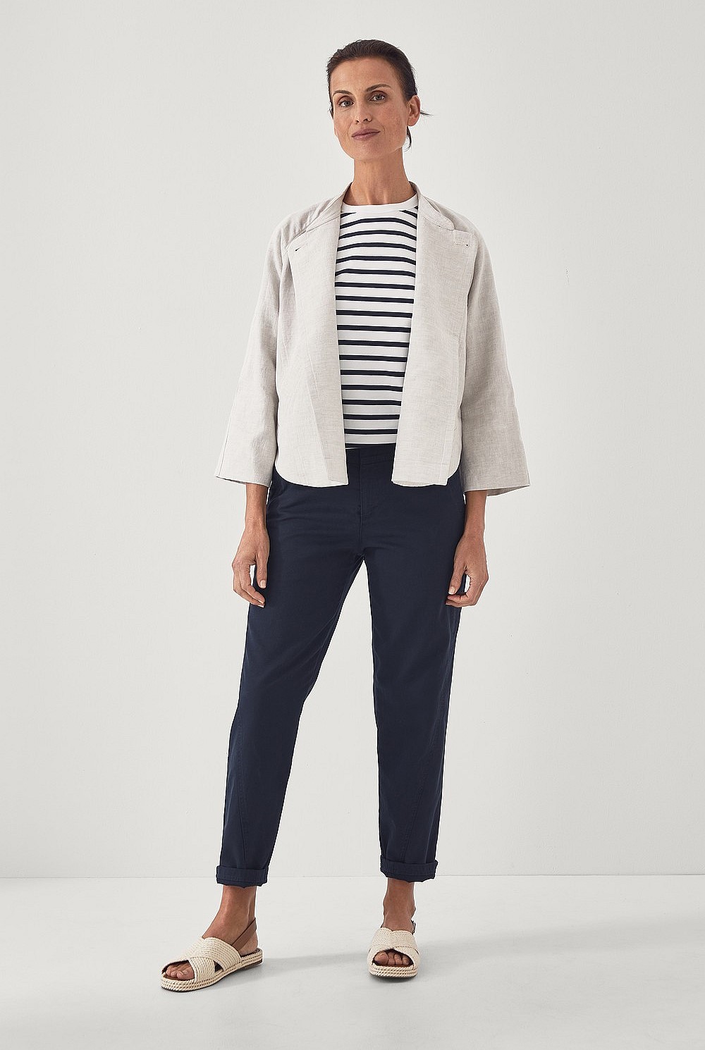 Flax Linen Cotton Relaxed Jacket - WOMEN Jackets & Coats | Trenery