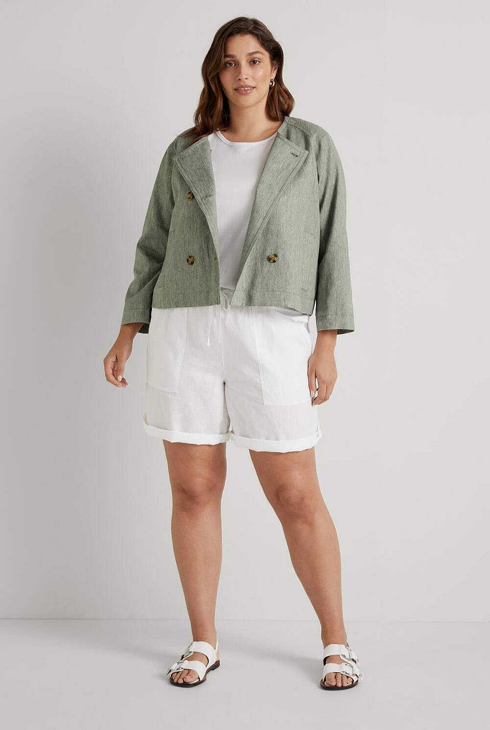 White Cotton Interlock Classic T-shirt - WOMEN T-Shirts & Tops | Trenery