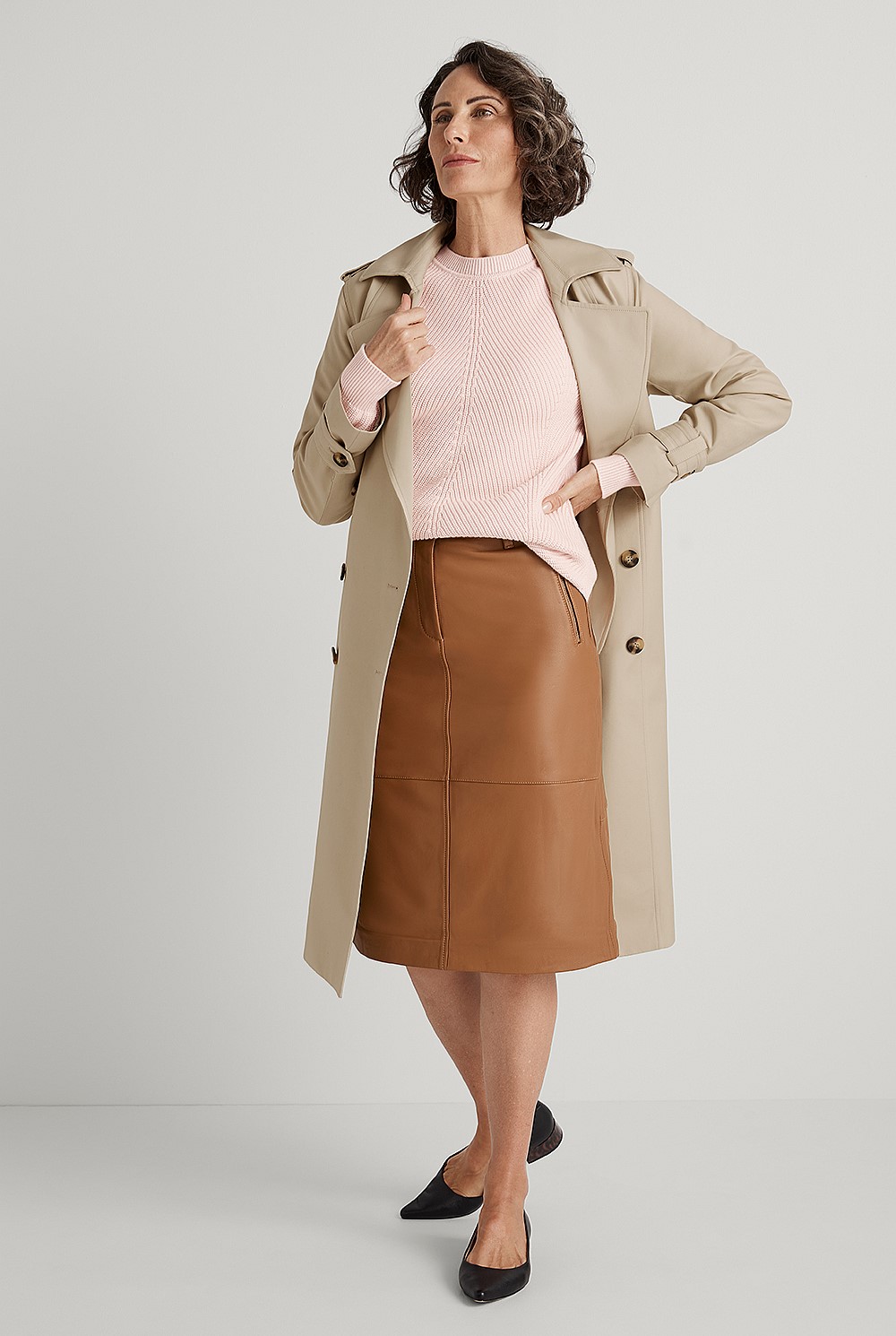 Dust Pink Stitch Detail Pullover - WOMEN Knitwear | Trenery