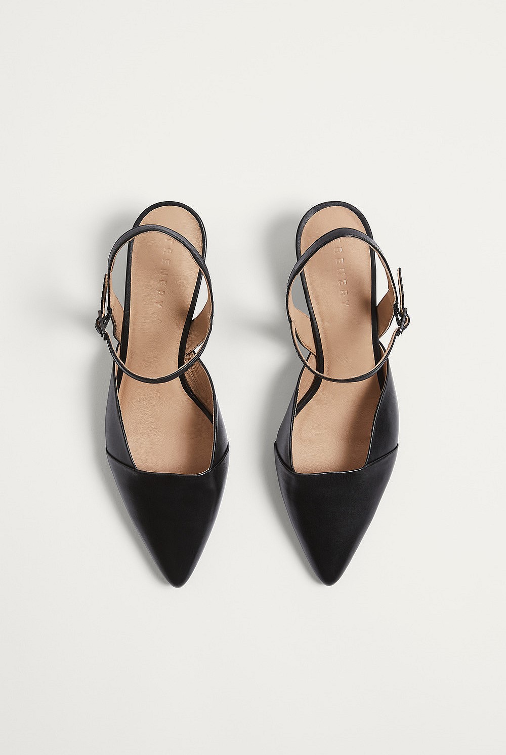 Black Leather Point Mid Heel - WOMEN Heels & Wedges | Trenery