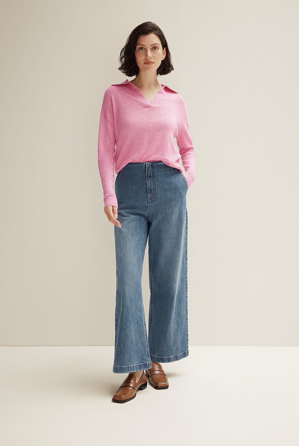 Orchid Pink Half Placket Stitch Pullover - WOMEN Knitwear | Trenery