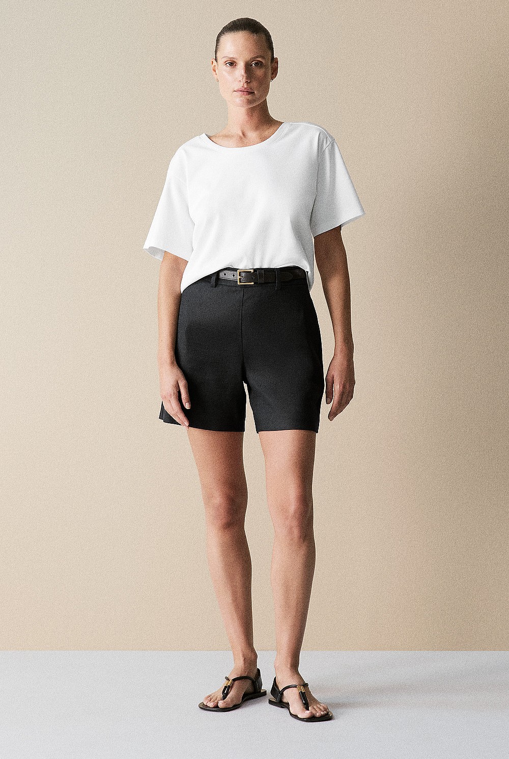 White Cotton Boxy Short Sleeve T-Shirt - WOMEN T-Shirts & Tops | Trenery