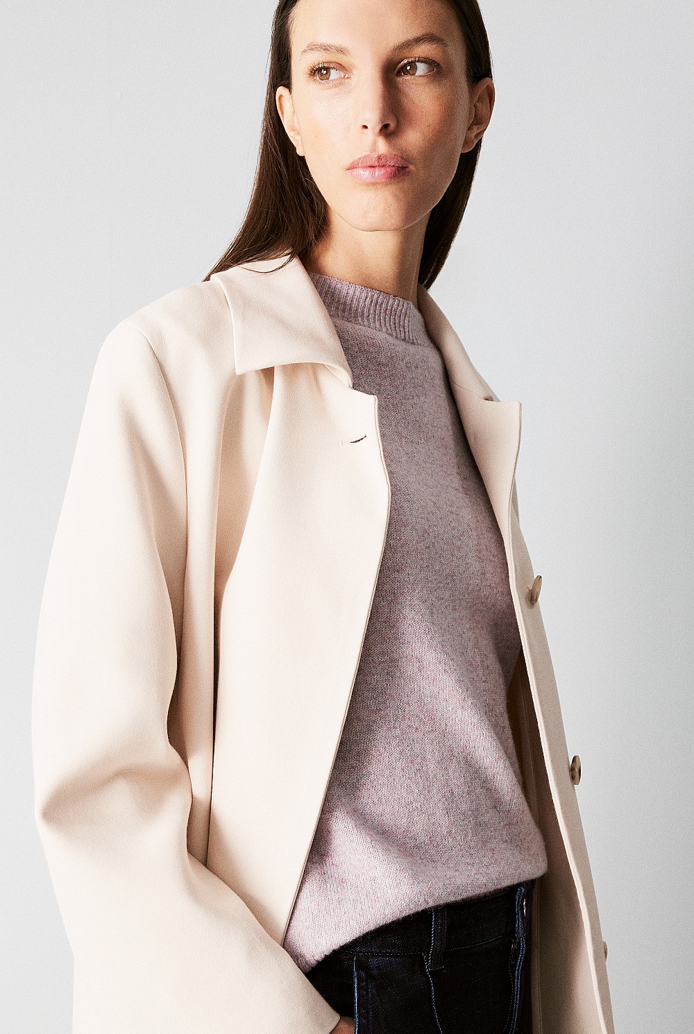 Pearl Italian Double Cloth Coat - WOMEN Outerwear | Trenery