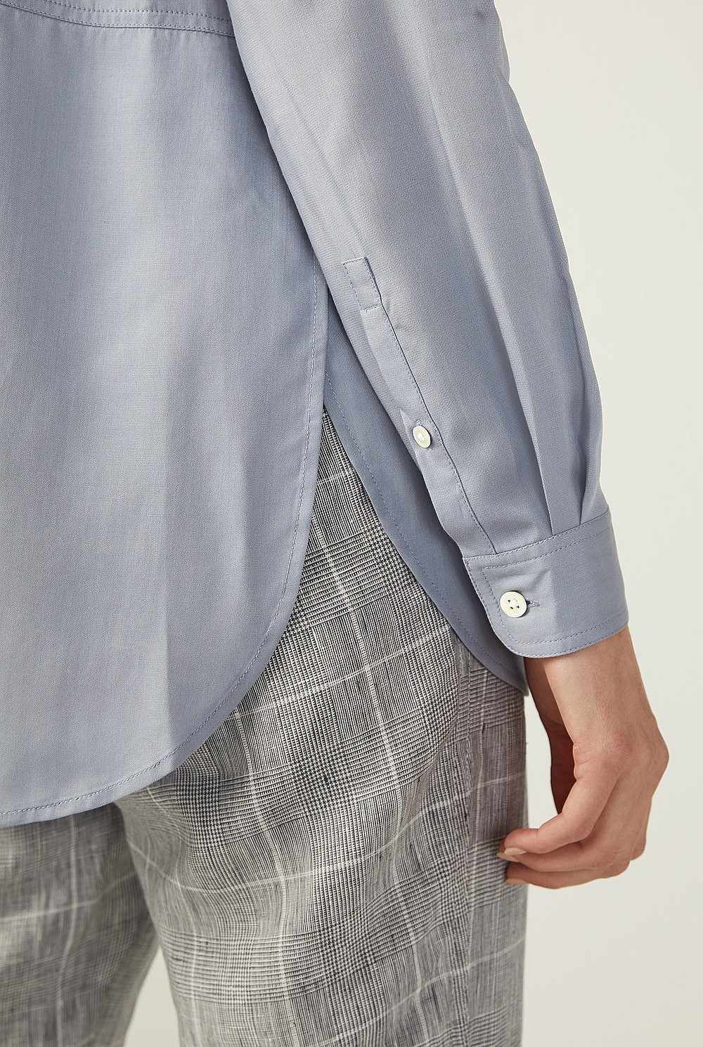Arctic Blue Modal Seamed Front Shirt - WOMEN Shirts | Trenery