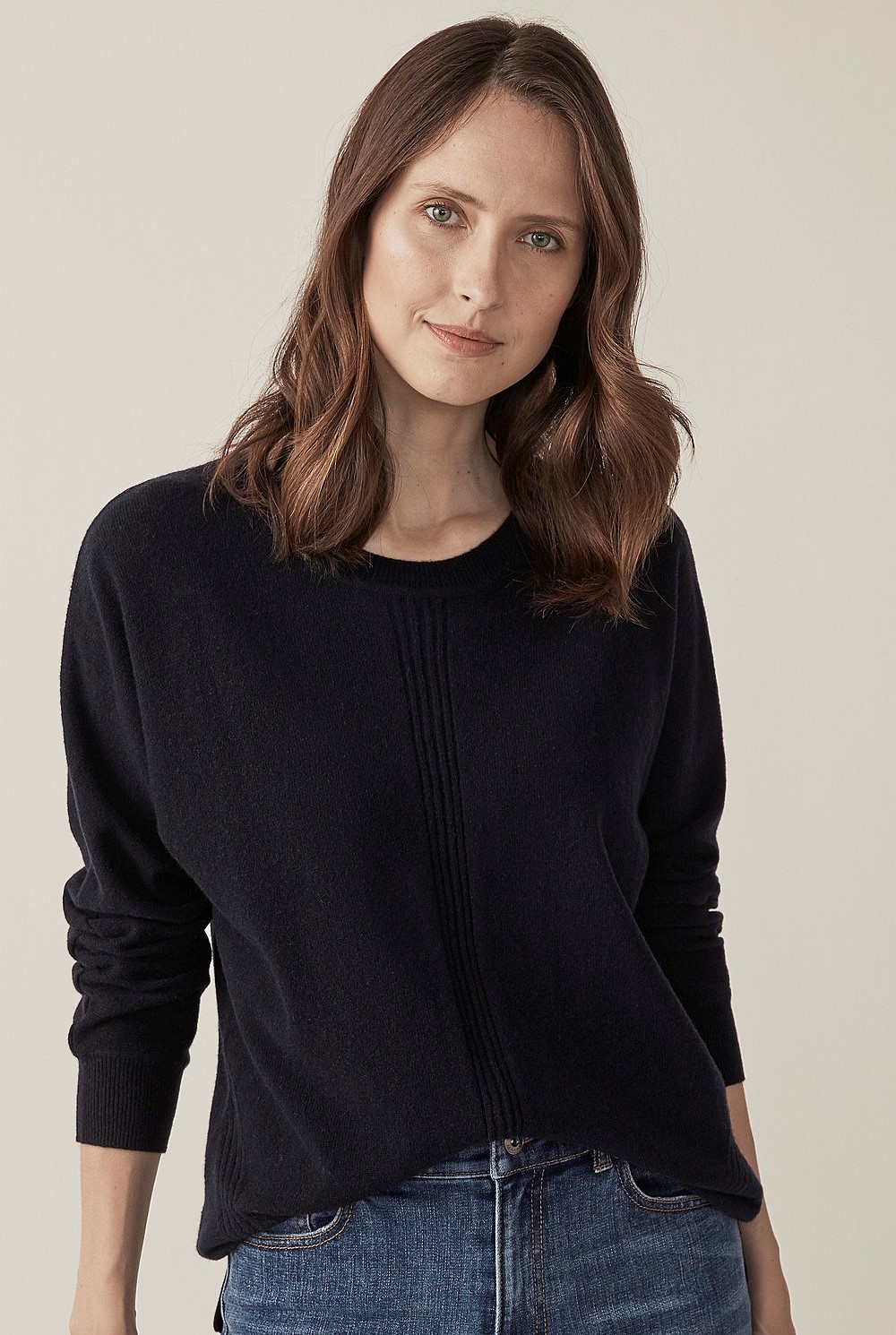 Night Sky Wool Blend Dolman Knit - WOMEN Knitwear | Trenery