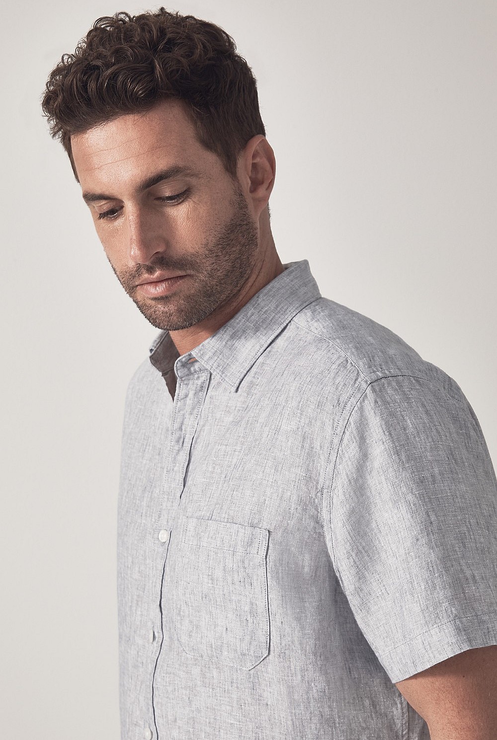 Cinder Regular Delave Linen Short Sleeve Shirt - MEN Shirts | Trenery
